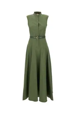 Max Mara Sleeveless Belted Midi Dress - Multicolor