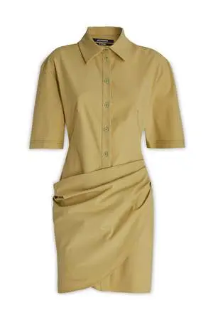 Jacquemus Button-up Shirt Dress With Draped Skirt - Multicolor