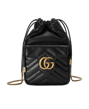 Gucci Mini Gg Marmont Bucket Bag - Black