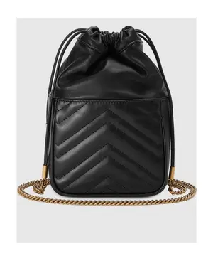 Gucci Mini Gg Marmont Bucket Bag - Black