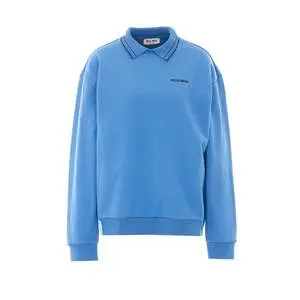 Miu Miu Embroidered Logo Crewneck Sweatshirt - Blue