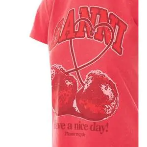 GANNI Baby Fit Future T-shirt With Cherry Print