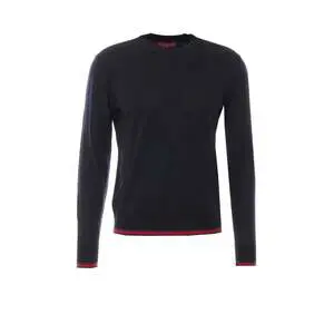 Gucci Wool Sweater With Web Motif - Blue