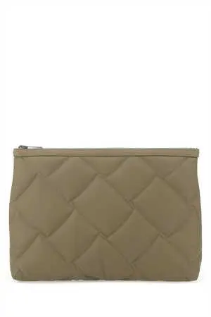 Bottega Veneta Logo Clutch - Taupe