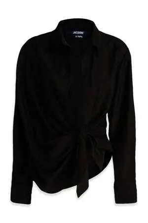 Jacquemus JACQUEMUS Le Raphia Draped Tie Detail Shirt Multicolor