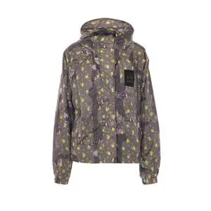 GANNI Floral Print Nylon Flyweight Jacket - Black