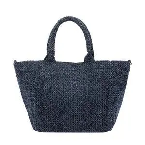 GANNI Tweed Denim Small Bear Tote