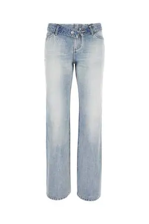 Alexander McQueen Light Wash Button Detailed Jeans