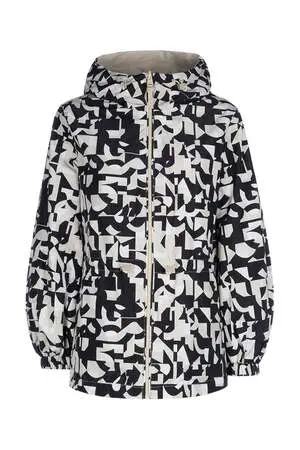 Mackage Hooded Zip-up Jacket With All-over Print And Drawstring Waist - Multicolor