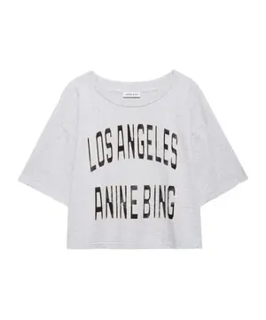ANINE BING Johnny Cropped T-shirt - Grey