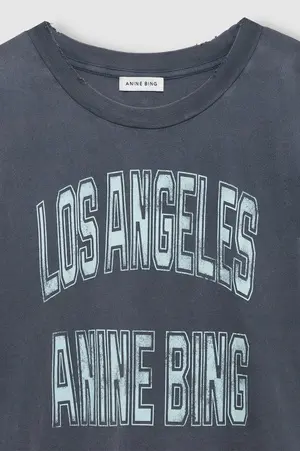ANINE BING Johnny Cropped T-shirt With Los Angeles Graphic