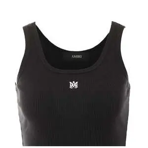 Amiri Ma Embroidered Ribbed Tank Top