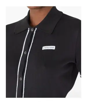 MARINE SERRE Ribbed Jersey Polo T-shirt