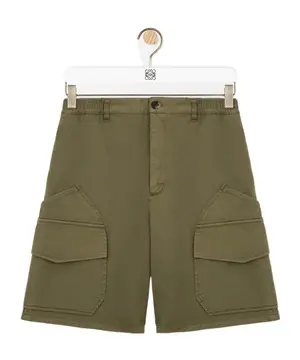 Loewe Belt Loop Shorts - Khaki Green