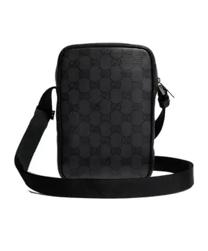 Gucci Monogram Messenger Bag - Black