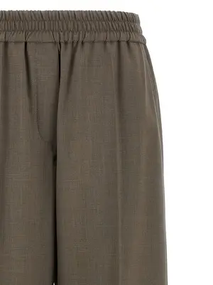 Brunello Cucinelli Elastic Waist Wide-leg Trousers