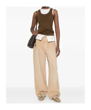Miu Miu Round Neck Tank Top With Tassel Details - No