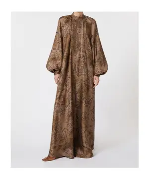 Max Mara Printed Long Sleeve Maxi Dress