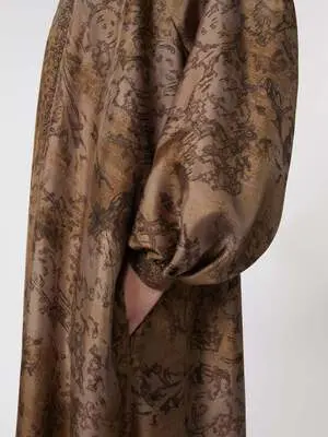 Max Mara Printed Long Sleeve Maxi Dress