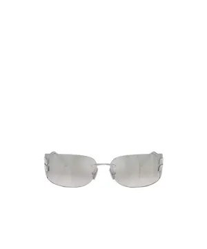 Miu Miu Aube Sunglasses With Branded Logo - Silver