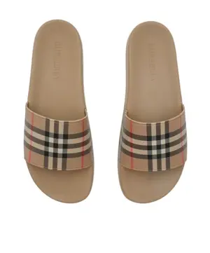 Burberry Checked Slip-on Slides