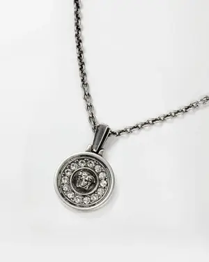 Versace Medusa Pendant Necklace With Crystal Embellishments