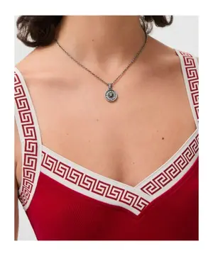 Versace Medusa Pendant Necklace With Crystal Embellishments