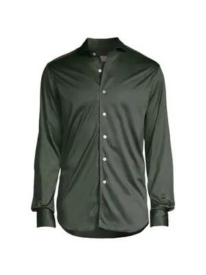 Canali Logo Long-sleeved Shirt - Black