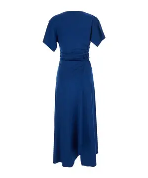 Victoria Beckham Midi Dress With Hooded Sleeves And Zipper Closure