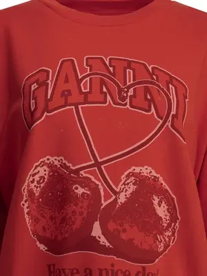 GANNI Graphic Sweatshirt - Red