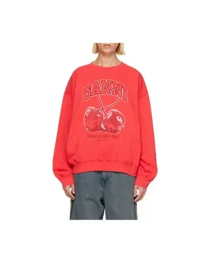 GANNI Graphic Sweatshirt - Red