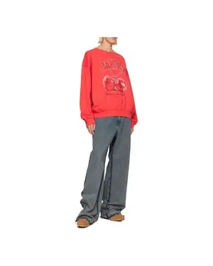 GANNI Graphic Sweatshirt - Red