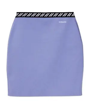 Versace Knitted Mini Skirt - Blue