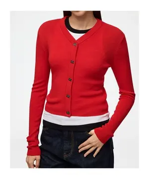 GANNI Ribbed V-neck Cardigan