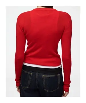 GANNI Ribbed V-neck Cardigan