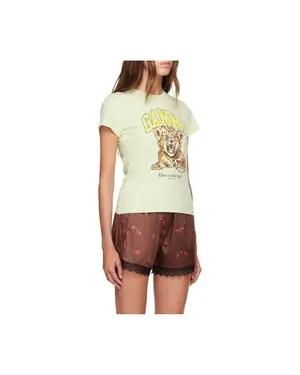 GANNI Baby Tiger Graphic T-shirt - Green