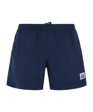 C.P. COMPANY Logo Patch Swim Shorts - Blue