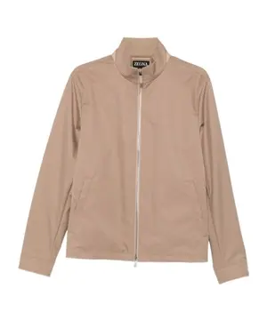 Zegna Zip-up High-neck Jacket - Nude