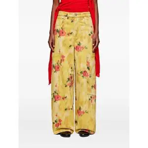 GANNI Floral Printed Baggy Cargo Jeans
