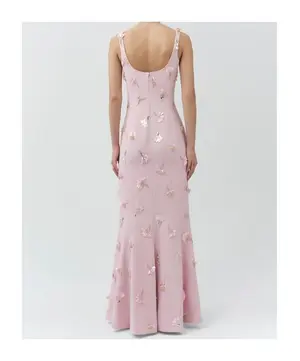 Simkhai Briella Floral Appliqué Gown - Daisy