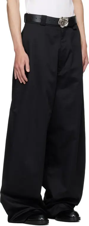 WILLY CHAVARRIA Wide-leg Trousers With Belt Loops And Tonal Stitching