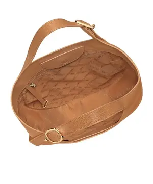 Longchamp Le Foulonné Leather Shoulder Bag - Walnut