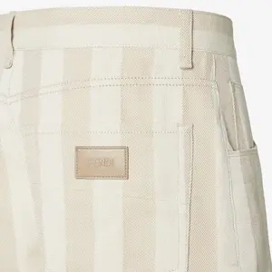 Fendi Striped Bermuda Shorts - Beige