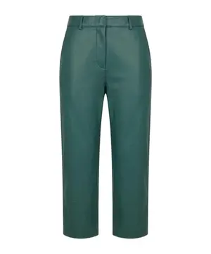THE FRANKIE SHOP Straight-leg Leather Trousers - Green