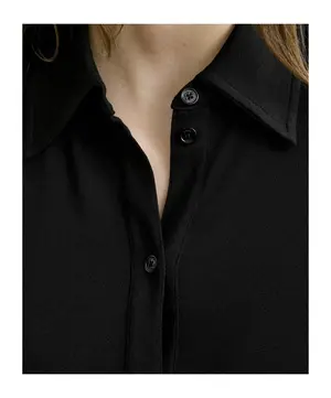 TOTEME Fitted Jersey Blouse With Mother-of-pearl Buttons - Black
