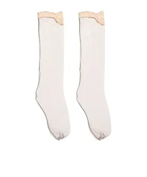 Valentino Garavani Lace Trim Socks - Beige