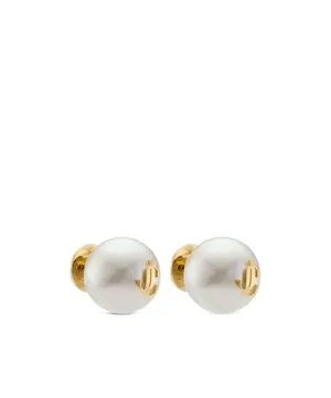 JIMMY CHOO Pearl And Logo Stud Earrings