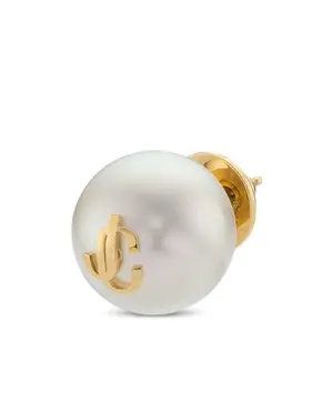 JIMMY CHOO Pearl And Logo Stud Earrings