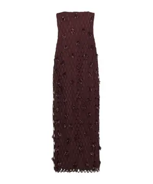 Women's Lacy Texture Maxi Dresses