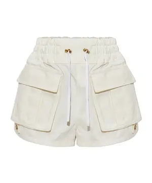 Balmain High-rise Cargo Shorts With Drawstring Detail